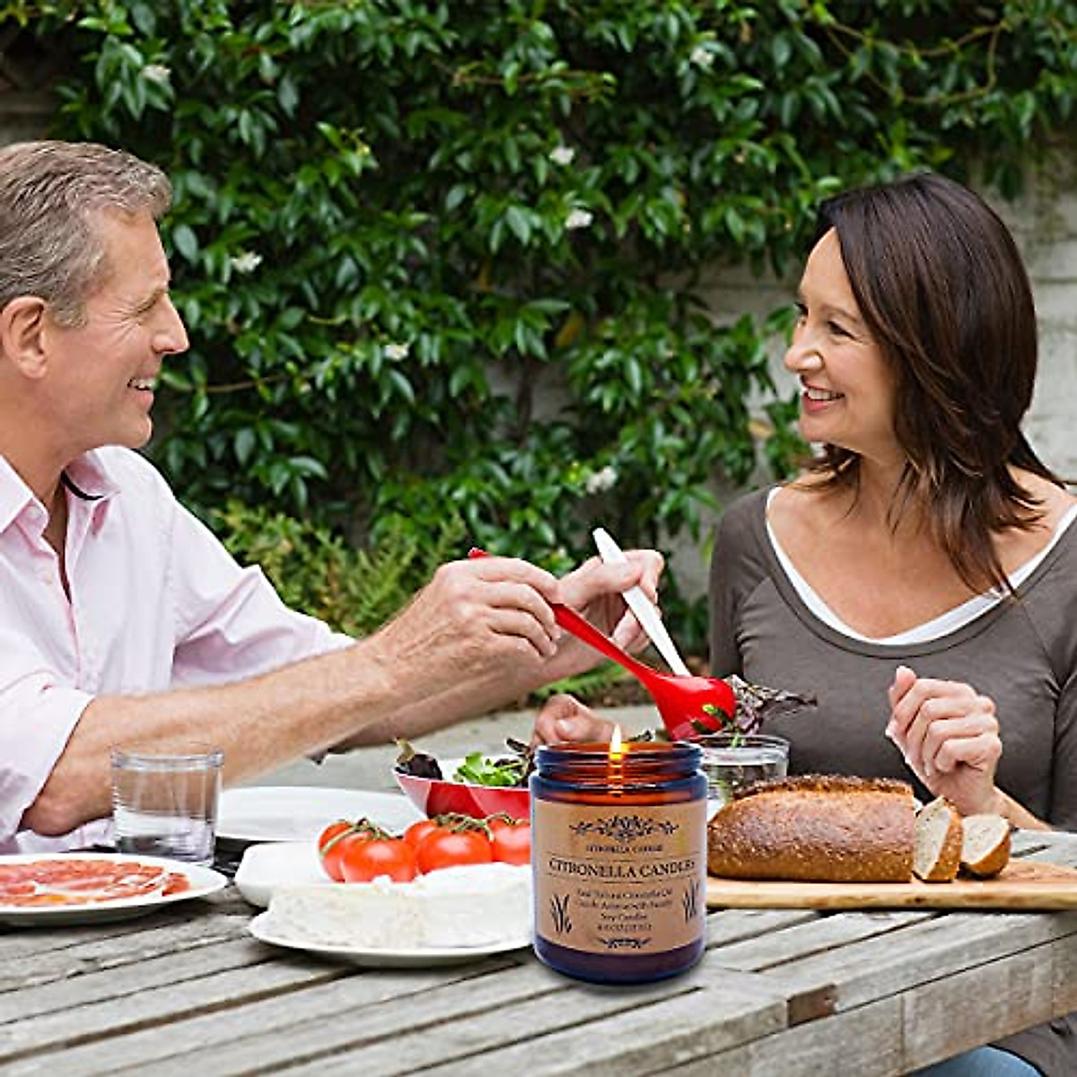 2 Packs 8 Oz Citronella Candles Outdoor Indoor, Glass Jar Candles Gift Set up to 110 Hours Burning, 100% Natural Soy Wax Candles, Long Lasting Lemongrass Scented Candle for Garden, Patio