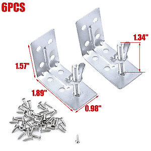 MY MIRONEY 6-Pack Roman Shade Brackets Mounting L Bracket and Wingnut Wall Mount Brackets for Inside, Ceiling or Wall Mount Roman Fold Shade
