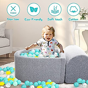 Auksay Climbing Toys for Toddlers,Soft Foam Climbing Blocks for Toddlers,Baby Toddler Climbing Toys Indoor for Crawling and Sliding,Kids Nugget Couch Play Equipment with Foam Ball Pit(Balls not Incl)