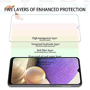 Galaxy A32 5G Tempered Glass Screen Protector by YEYEBF, [2 Pack] [3D Glass] [Bubble-Free] [Anti-Glare] Screen Protector Glass for Samsung Galaxy A32