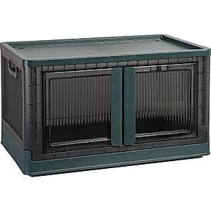 HAIXIN Stackable Storage Bins, 19 Gal Sink Organizer, Collapsible Storage Containers, Storgae Bins with Lids and Wheels, 1 Pack