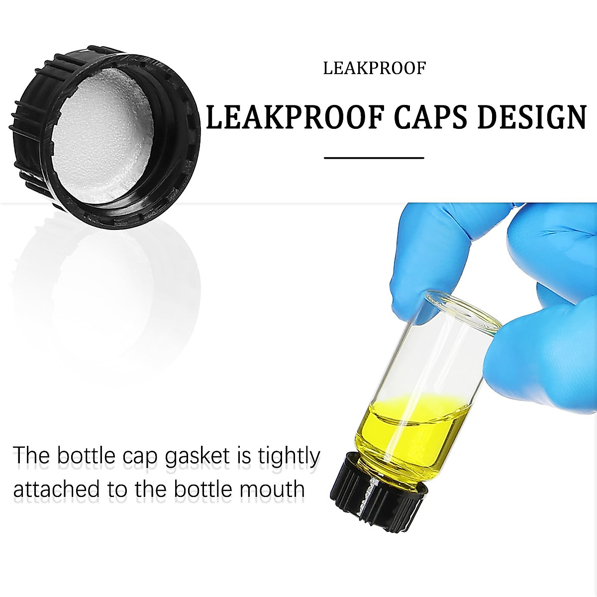 JIUWU 10 Pack Clear Glass Bottles Vial Liquid Sampling Sample Glass Bottles Vials Screwcap Capacity 10 ml (0.3 Oz)