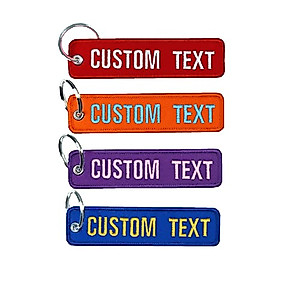 N A Custom Embroidery Keychain, Personalized Keychain 1 PC, Car Key Chains for Men Double Side, Cute Keychains for Women (Fabric)