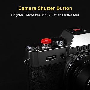 KOLHOFFR 3Packs Red with White X Soft Shutter Release Button high-end Pure Copper Camera Shutter Button