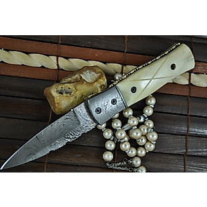 Perkin Knives - Handcrafted Damascus Hunting Knife - Folding Knife