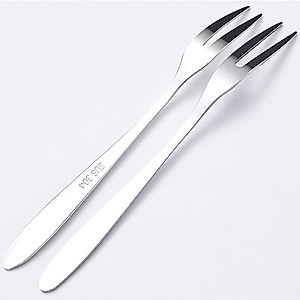 Stainless Steel Forks Set, Forks for Oyster and Shellfish, Appetizers Tasting Forks, Cocktail Salad Dessert Fruit Forks for Birthday Wedding Party Travel (6 Pcs)