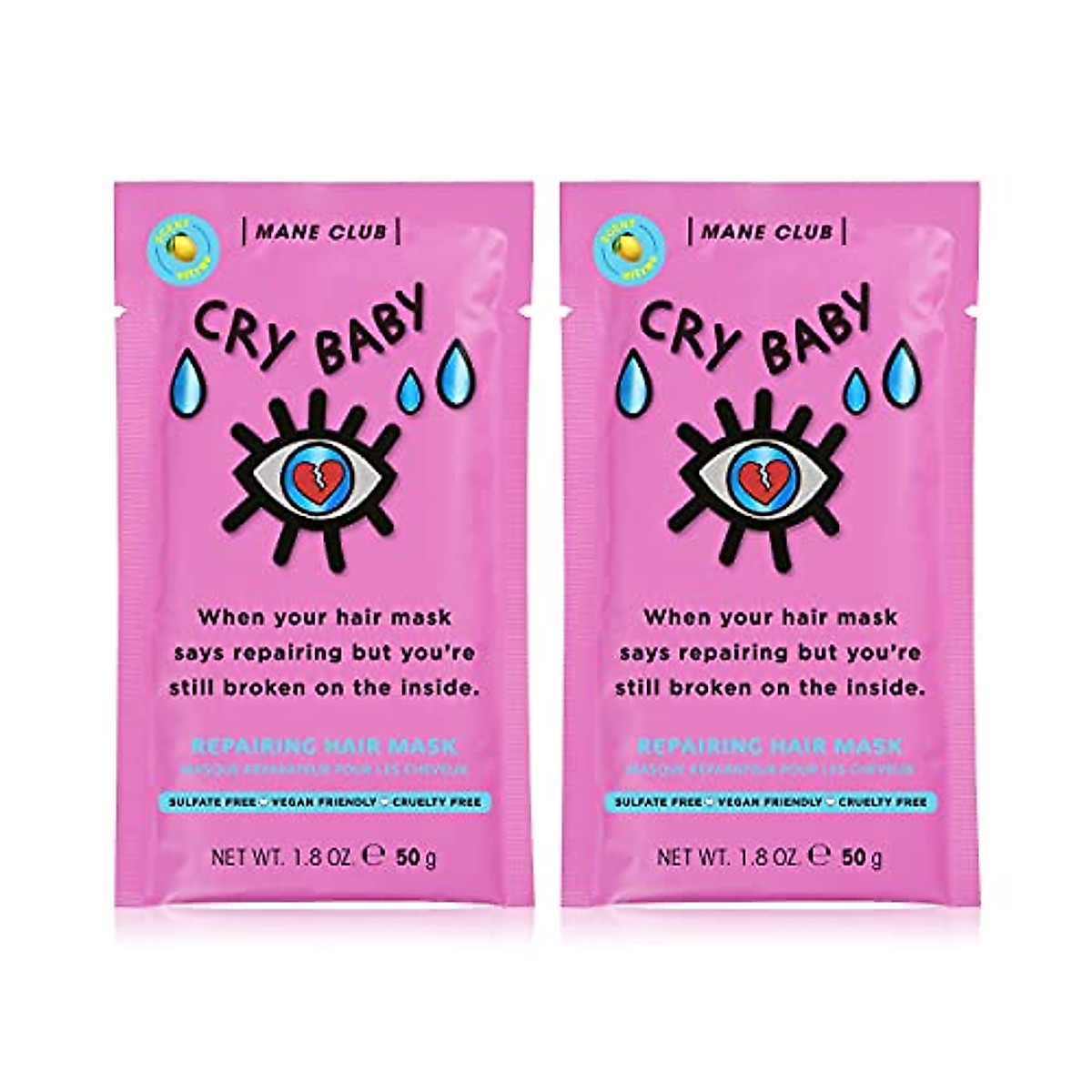 MANE CLUB Cry Baby Deep Conditioner, cruelty free, vegan, no sulfates or parabens — Pack of 2