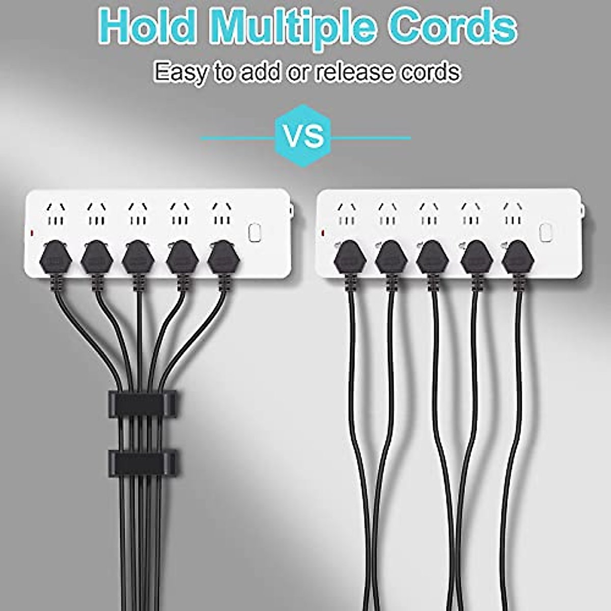TidyHelper Cable Management Clips, Large Clips for Under Desk Wire Management, Adhesive Organizer Multiple Cord (Computer/PC, Network, TV, Ethernet, Electric Wires) Black 20 PCS