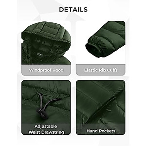 wantdo Women's Insulated Puffer Jacket Warm Spring Jackets (Blackish Green, Large)