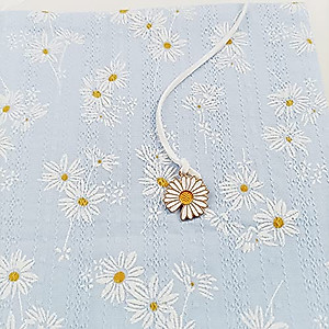 A5 Book Cover ( Chrysanthemums in Wathet ) Hard Book Sleeve Cover for Paperback,Journal,Diary,Novel,Washable Fabric,Fits Thickness Adjustable