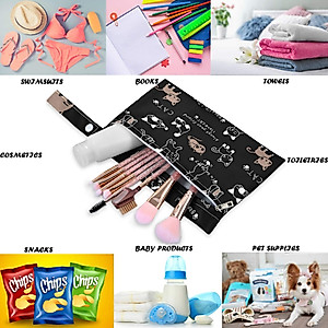 visesunny Funny Cat Footprint Cartoon Animal 2Pcs Wet Bag with Zippered Pockets Washable Reusable Roomy for Travel,Beach,Pool,Daycare,Stroller,Diapers,Dirty Gym Clothes, Wet Swimsuits, Toiletries