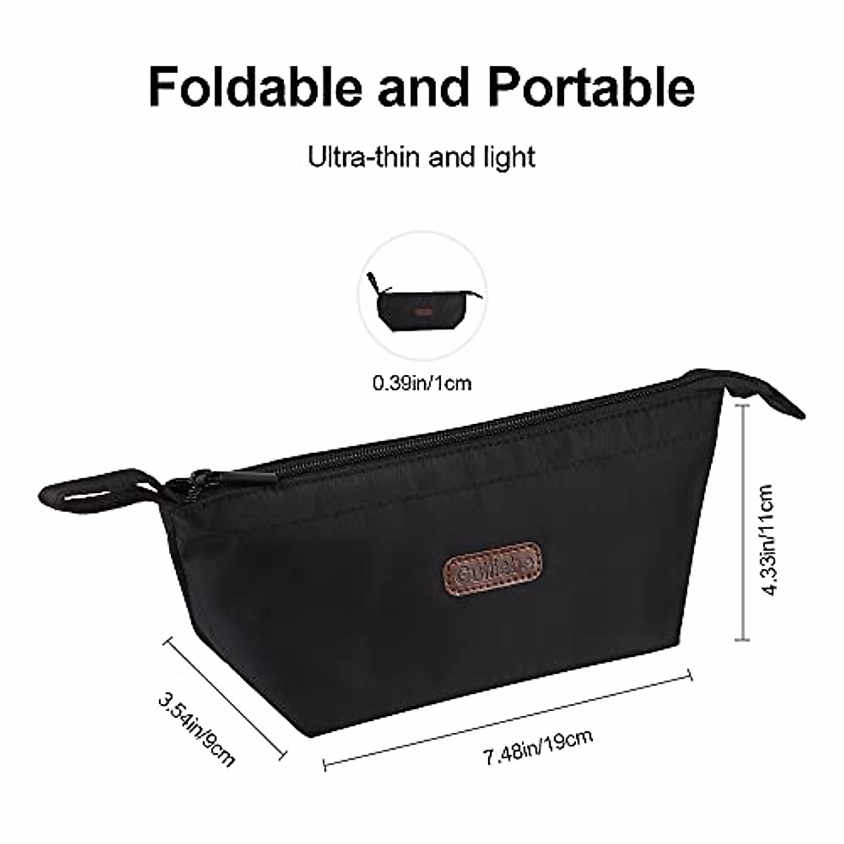 Gutliebe Pencil Case Multifunctional Pen Bag Pouch Pen Marker Case Pouch Bag Holder Small Cute Capacity for High Middle Primary School Student Teen Boy Portable (Black)