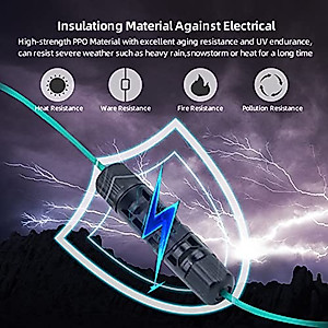 Maelorso MC4 Connectors for Solar Panel 30 Pairs IP67 Waterproof Male/Female Solar Connectors with 2pcs Spanners