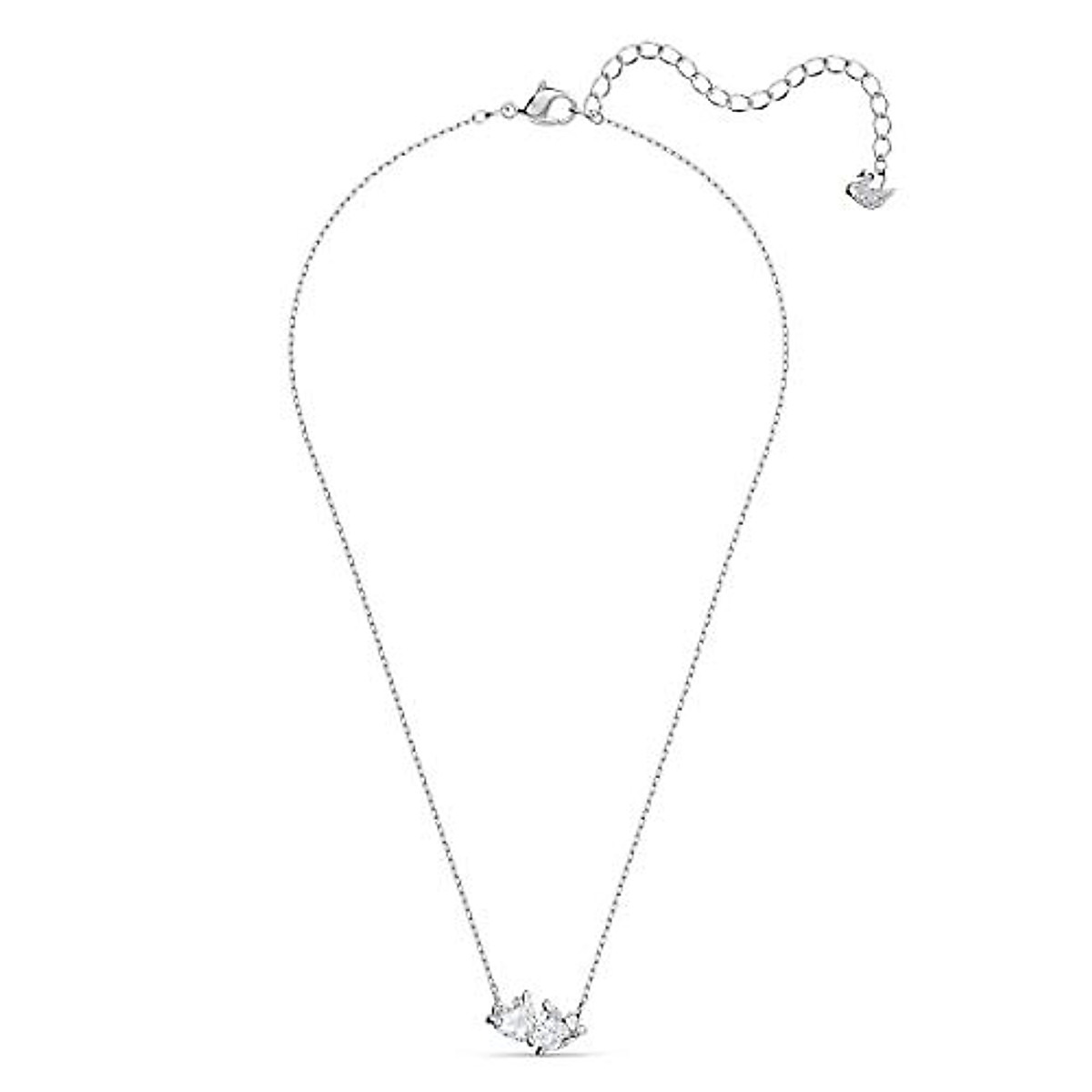 SWAROVSKI Mesmera Necklace, Heart-Shaped Clear Crystals on a Rhodium Finish Setting, Part of the Mesmera Collection