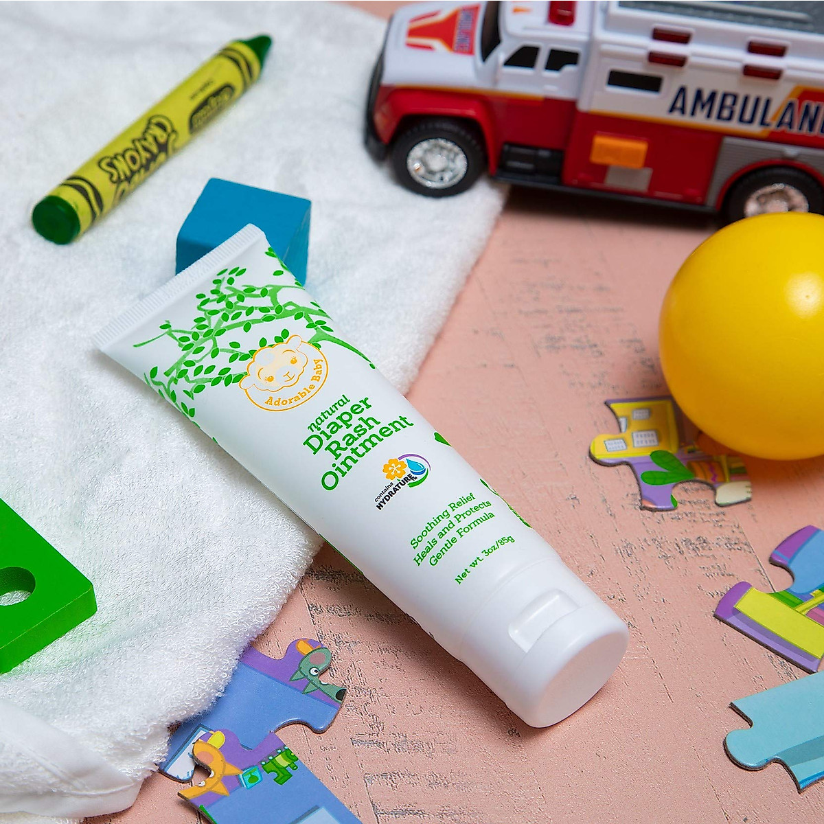 Adorable Baby Natural Diaper Rash Ointment, EWG Verified™ for Safety, Contains Hydrature™ for Added Moisturization, 3 oz.