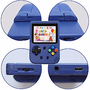 SCCAGIFT 500 Classic Games Handheld Games Console Electronic Memory Game for Kids Adults, Can Play on TV Games (Blue)