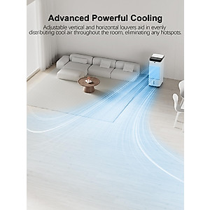 Landeagle Portable Air Conditioners,3-IN-1 Swamp Cooler with Remote,22"Windowless Portable AC Unit with 3 Modes&Speeds,12H Timer,6 Ice Packs,Small Evaporative Air Cooler for Room Office Bedroom Indoor