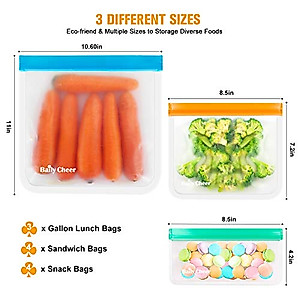 11 Pack Gallon Freezer Bags, Reusable Gallon Storage Bags Zip lock Food Storage Bags for Meat, Sandwich, Fruit, Home Fridge Kitchen Organization and Storage Meal Prep Leakproof Freezer Containers