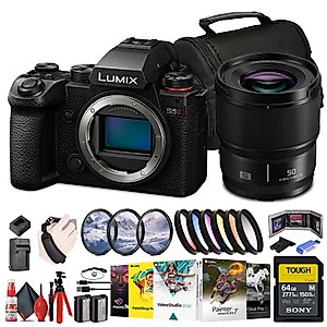 Panasonic Lumix S5 II Mirrorless Camera (DC-S5M2BODY) + Panasonic Lumix S 50mm Lens + 64GB Memory Card + Filter Kit + Color Filter Kit + Corel Photo Software + DMW-BLK22 Battery + Bag + More