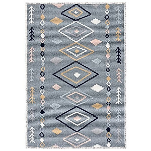 Safavieh Marrakech Collection Area Rug - 9' x 12', Grey & Multi, Moroccan Boho Tribal Rustic Design, Non-Shedding & Easy Care, Ideal for High Traffic Areas in Living Room, Bedroom (MRK604N)