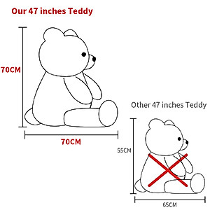 MaoGoLan Giant Purple Teddy Bear 47 inch Life Size Bear Stuffed Animal Plush Toy Valentines Bear for Girls Girlfriend Wife Children Teens