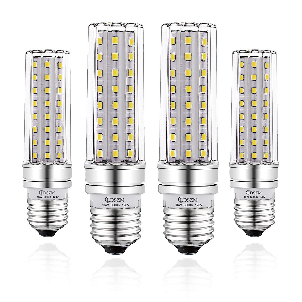 LDSZM LED Corn Light Bulb 120W Equivalent 1400 Lumen 6000K Cool Daylight 16W E26/E27 Base Non-dimmable Ceiling Fan Corn Lighting for Home Garage Warehouse Indoor LED Corn Bulbs 4 Pack