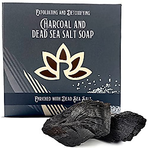 Relaxcation MEN SOAP WITH CHARCOAL, DEAD SEA SALT, OLIVE OIL, AND COCONUT OIL - MIX of whiskey, tobacco, leather, (Black Soap)