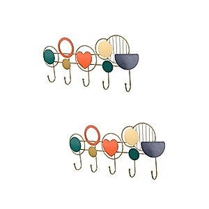 Abaodam 2pcs Door Hook Bathroom Coat Hangers Coat Mount Wall Key Holder Door Hanger Hook Over The Door Hanger Heart Key Hooks Wall Towel Hooks Coat Hat Bath Towel Iron Jewelry