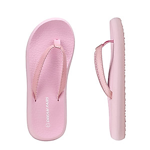DREAM PAIRS Womens Arch Support Flip Flops Comfortable Soft Cushion Summer Beach Thong Sandals SDFF2224W Pink - 8