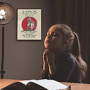 "Be Without Fear-Stand Brave & Upright"-Inspirational Christian Wall Art-11 x 14" Motivational Armor of God Warrior Print-Ready to Frame. Home-Office-Church-Religious Decor. Great Gift of Motivation!