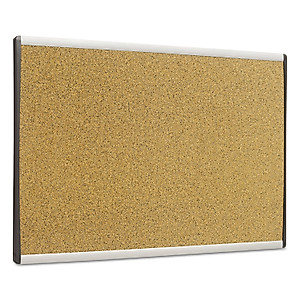 Quartet Bulletin Board, 30" x 18", Corkboard, Cubicle, Arc, Aluminum Frame (ARCB3018),Tan