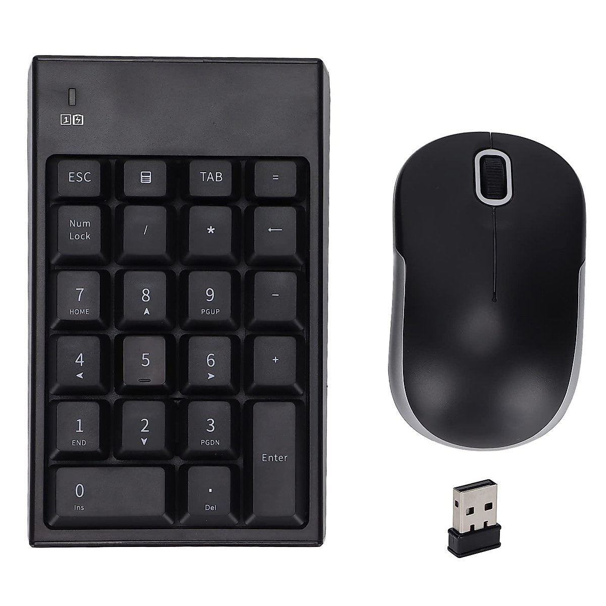 Number Pad 2.4GHz Wireless Number Keypad 1200DPI Sensitive Durable Number Pad Mouse Combo for Home Office Travel, USB Numeric Keypad