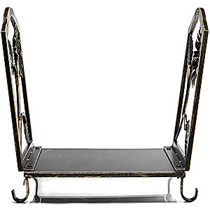 DOEWORKS 17 Inch Small Firewood Racks Heavy Duty Steel Wood Storage Bronze Log Rack Holder