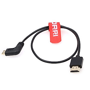 DRRI High-Speed 8K@60Hz 4K@120Hz Left Mini HDMI to Full HDMI 2.1 Cable for Sony F55 A7S3 A74 Nikon Z6 BMPCC4k to Atomos Ninja