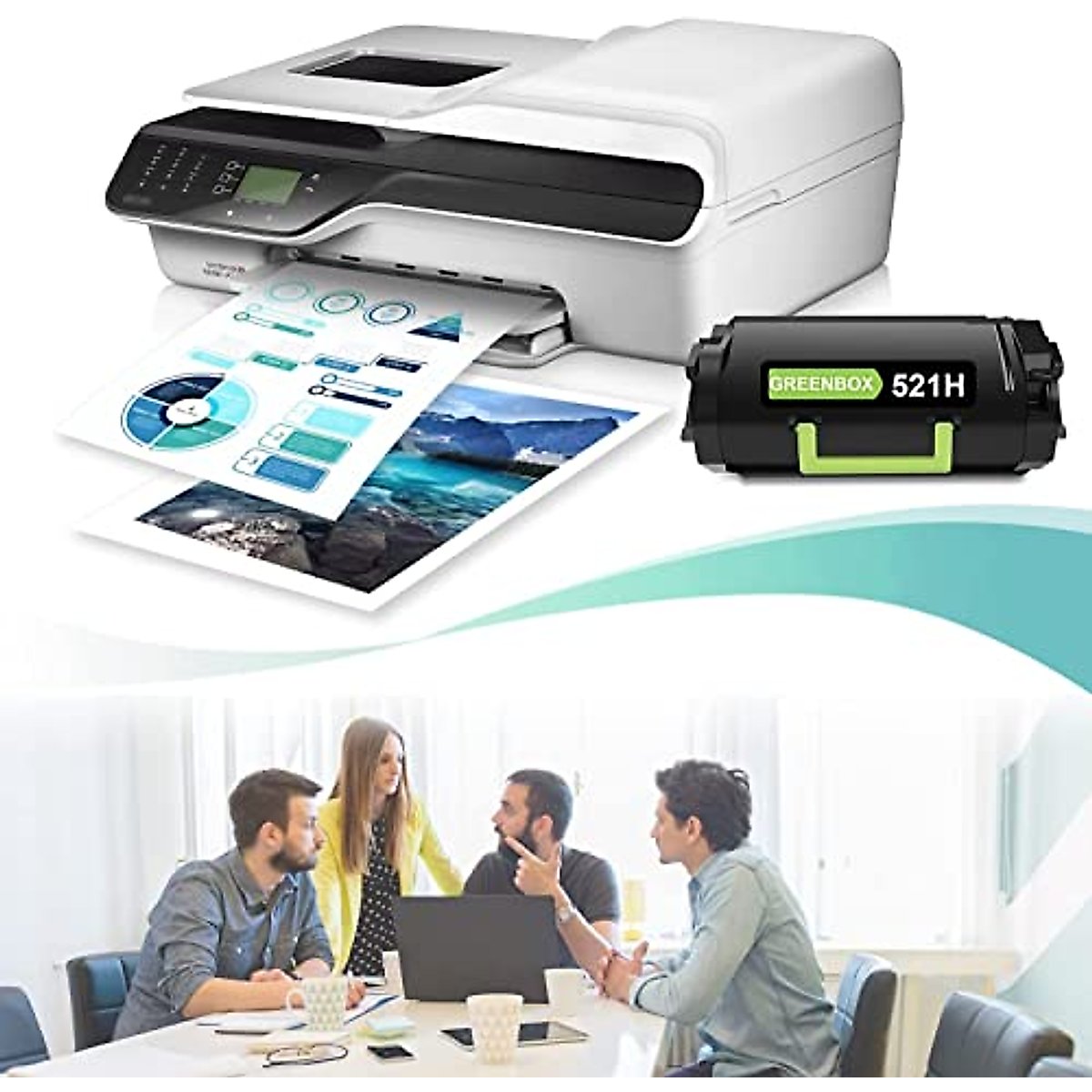 GREENBOX Remanufactured 521H 2D1H00 High Yield Black Toner Cartridge Replacement for Lexmark 52D1H00 521H for MS810n MS710 MS711 MS810 MS810n MS810dn MS811 MS811dn Printer (25,000 Pages, 1-Pack )