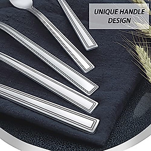 Silverware Set, Hunnycook 60-piece Silverware Set for 12, Stainless Steel Flatware Set, Include Fork Knife Spoon Set, Mirror Polished, Dishwasher Safe, Cutlery Set for Home Kitchen Restaurant