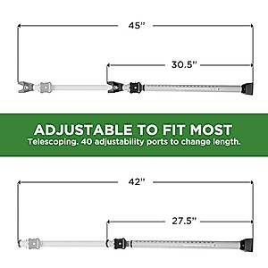 Guard Dog Security Door Jammer 2-in-1 Adjustable Door Knob Jammer & Sliding Patio Door Security Bar – 40 Different adjustments (White w/Alarm)