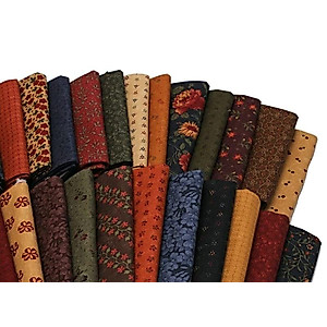 10 Fat Quarters - Kansas Troubles by Moda Fat Quarter Bundle Calico Floral Flowers Classic Reproduction Style Quality Quilters Assorted Cotton Fabrics M22805c