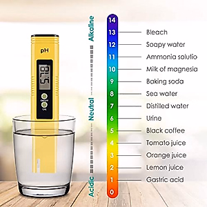 PentaBeauty PH Meter, PH Meter 0.01 PH High Accuracy Water Quality Tester with 0-14 PH Measurement Range, PH Meter for Water/Brewing/Food/Soil/Sauce/Laboratory, TDS Meter, PH Pen