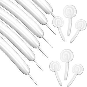 50 Pieces 260 Long Twisting Balloons DIY Long Balloons Modelling Balloons Multi-color for Christmas Birthday Party Decoration (White)