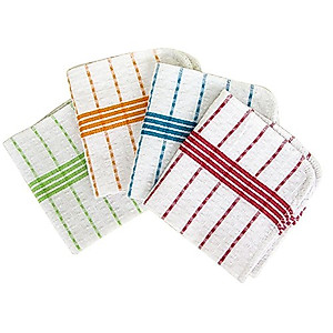 Multi-Purpose Cleaning Cloths , Kitchen Cleaning Towel , Wash Cloth , Dish Cloth ,Perfect for Kitchens, Dishes, Car, Dusting, Drying Rags, 11.5 x 11.5", Set of 10 - Teal Lattice