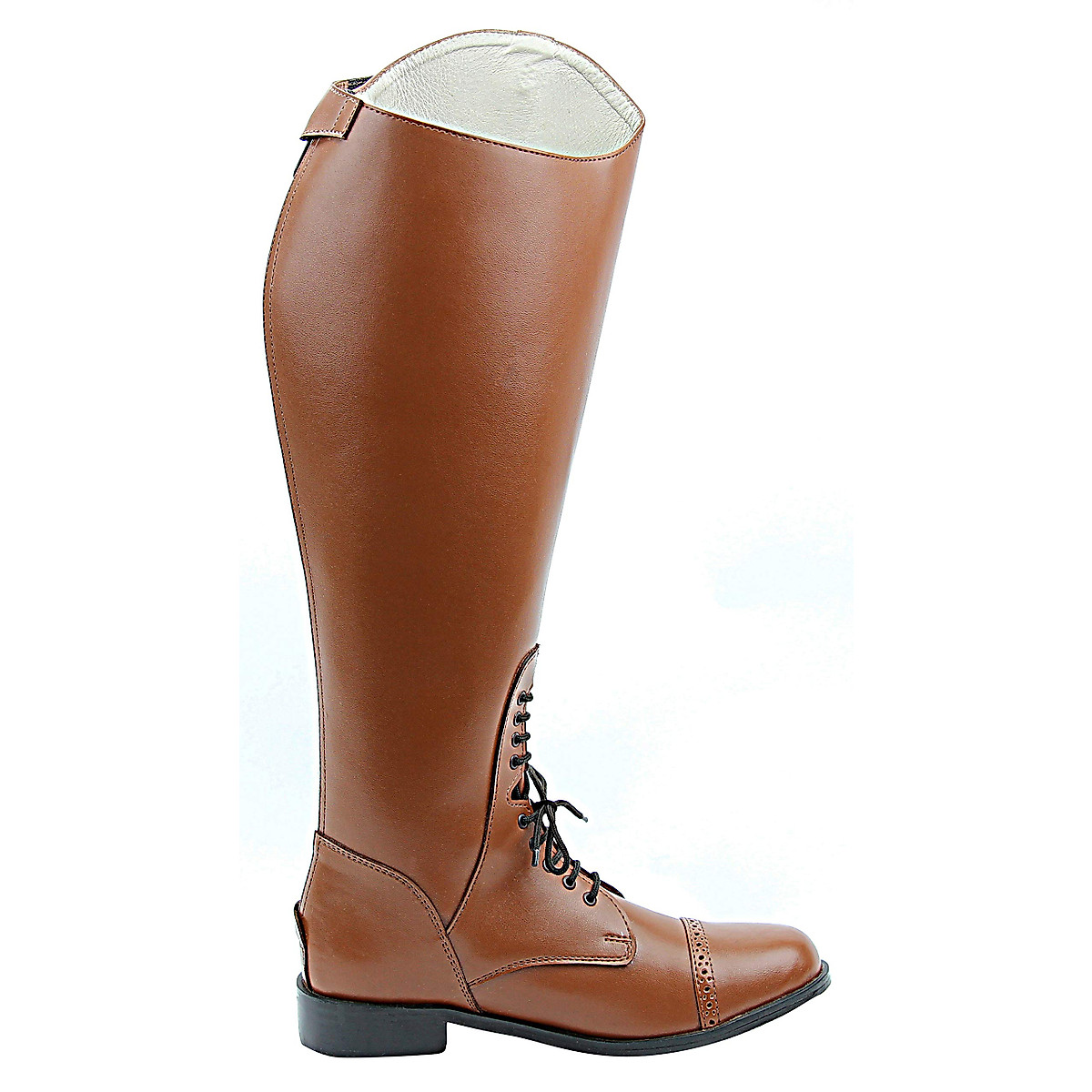 Hispar Women Ladies Victory Leather English Field Boots Horse Back Riding Equestrian - Tan 8 SLIIM Calf