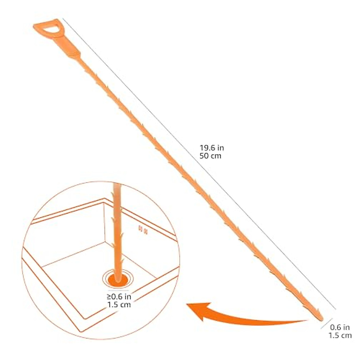 Amazon Basics Drain Clog Remover Tool, 6 Pack