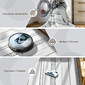 Shilucheng 8x10 Rug for Living Room Modern Machine Washable Large Non-Slip Area Rug Clearance,Bedroom Carpet Rug Low-Pile Kid & Pet Friendly (Grey)