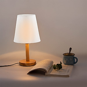 2pcs Small Lamp Shade Linen Fabric Clip On Bulb Lampshade Barrel Cloth Lamp Cover Replacement Linen Lampshade for Bedroom, Bedside Table Lamp, Wall Lamp(White)