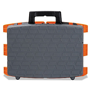 One-Step Folding Step Stool, 300 lb, 8 1/2" Working Height, Orange/Gray