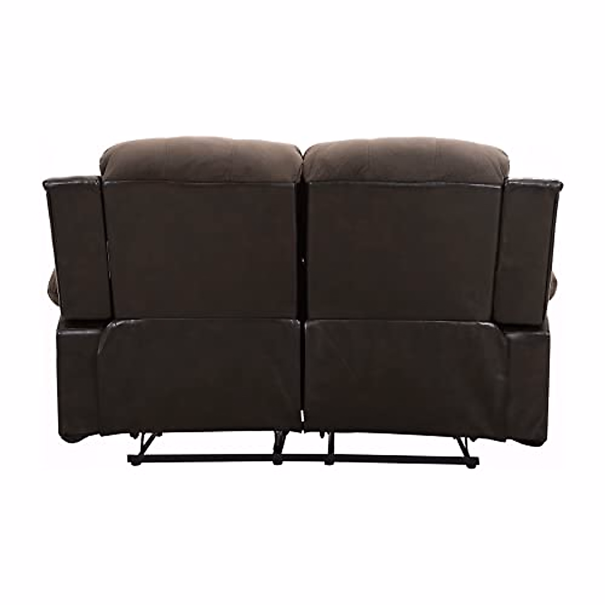 Lexicon Humphreys Loveseat Recliner - Soft Faux Leather Double Reclining Sofa, Manual Pull Tab, Wall Hugger, High-Density Foam, Solid Wood Frame, Easy Assembly, 62.5"W, Living Room, RV - Brown Shades