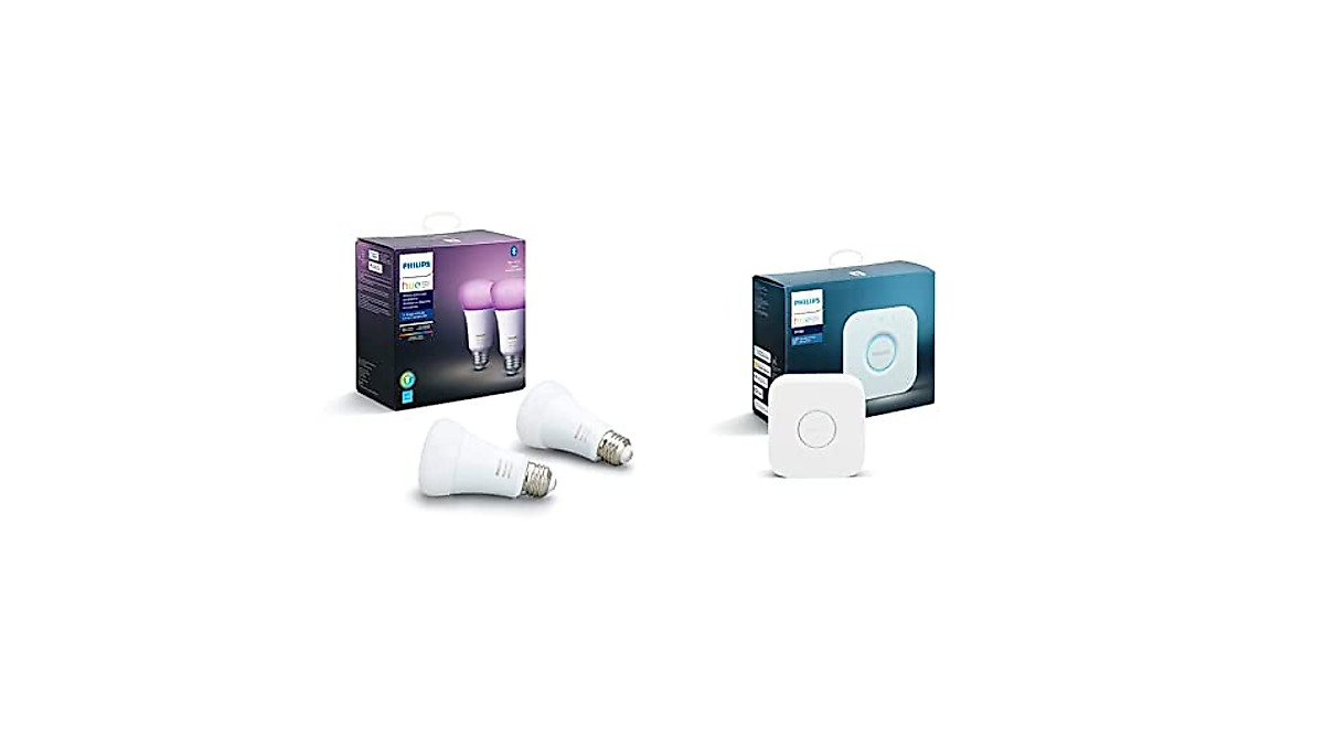 Philips Hue Color & White Smart Bulbs 2-Pack with Hub | Best Smart Lighting