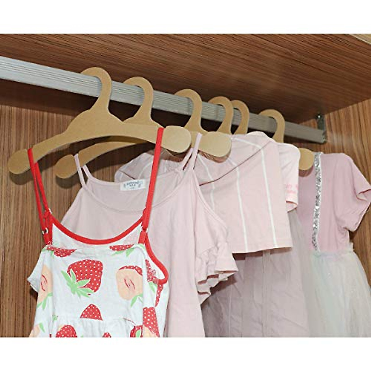 Cardboard Hangers, Environmentally Friendly Cardboard Hangers Baby, 50 Pieces of Baby Hangers, Durable, Wooden Baby Hangers Suitable for Baby Clothes Drying Storage