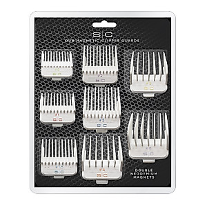 Stylecraft Professional Dub Magnetic Hair Clipper Guards, Premium Neodymium 1/16 to 3/4", White